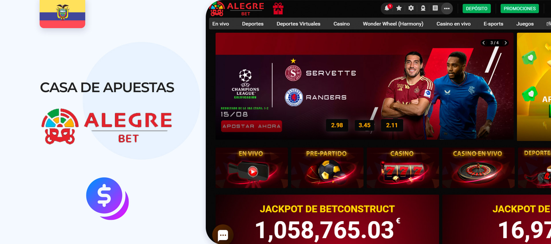 Bono de bienvenida sin depósito: conoce las mejores casas de Ecuador